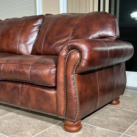THOMASVILLE LEATHER SECTIONAL SOFA